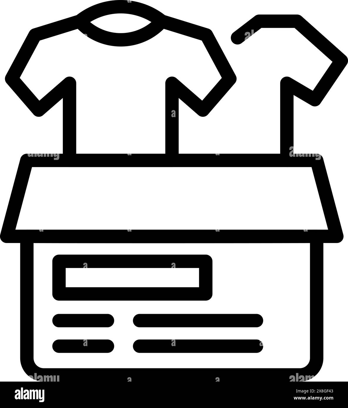 Simple black and white line icon representing a clothing donation box Stock Vector Image & Art ...