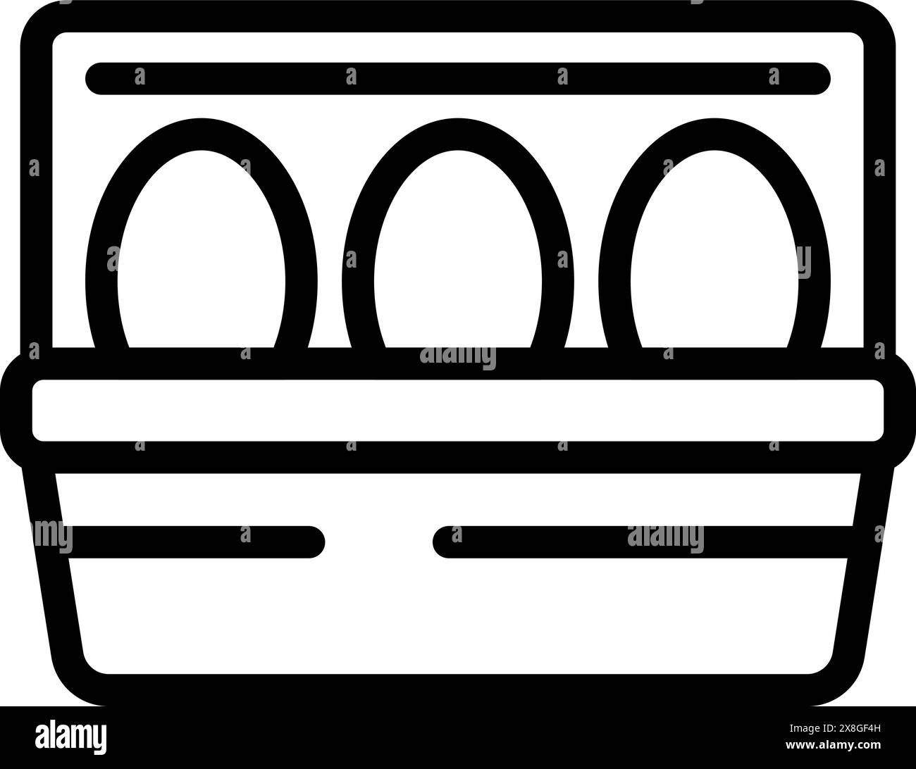 Cartoon egg basket icon illustration for kitchen and pantry items with ...