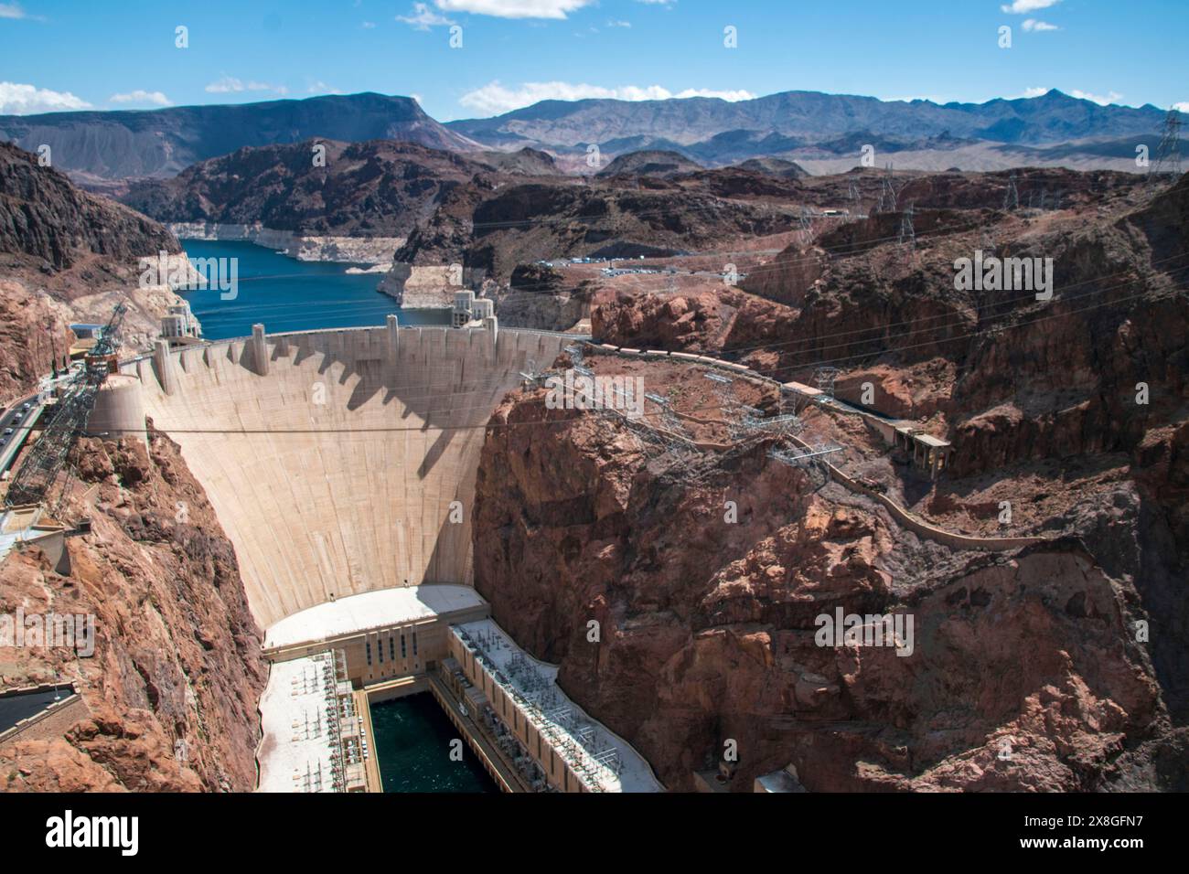 The construction of the Hoover Dam near Las Vegas, NV, created Lake ...