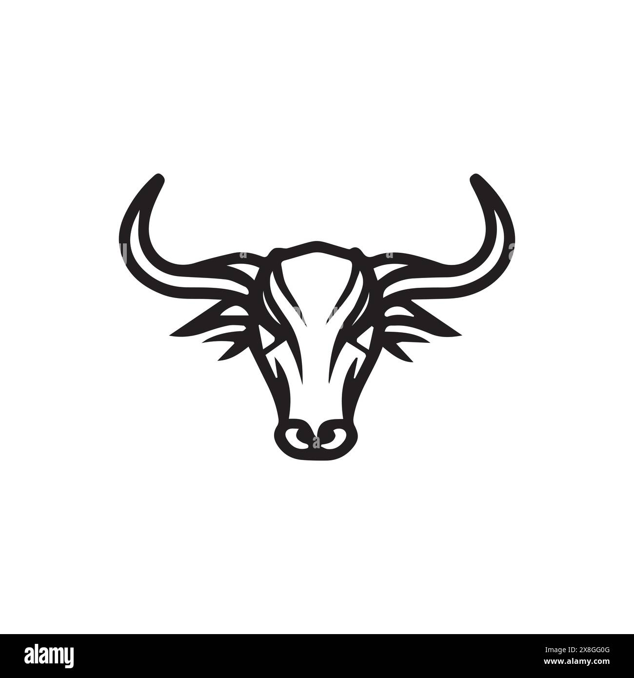 Bull cow head abstract line art logo design Taurus vector symbol ...