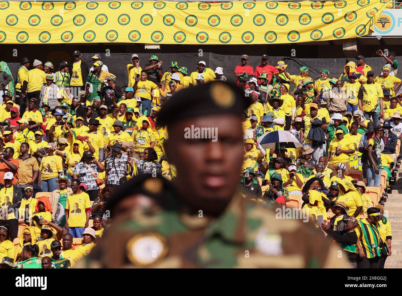 Members of the South African Defense Force march during the final ...