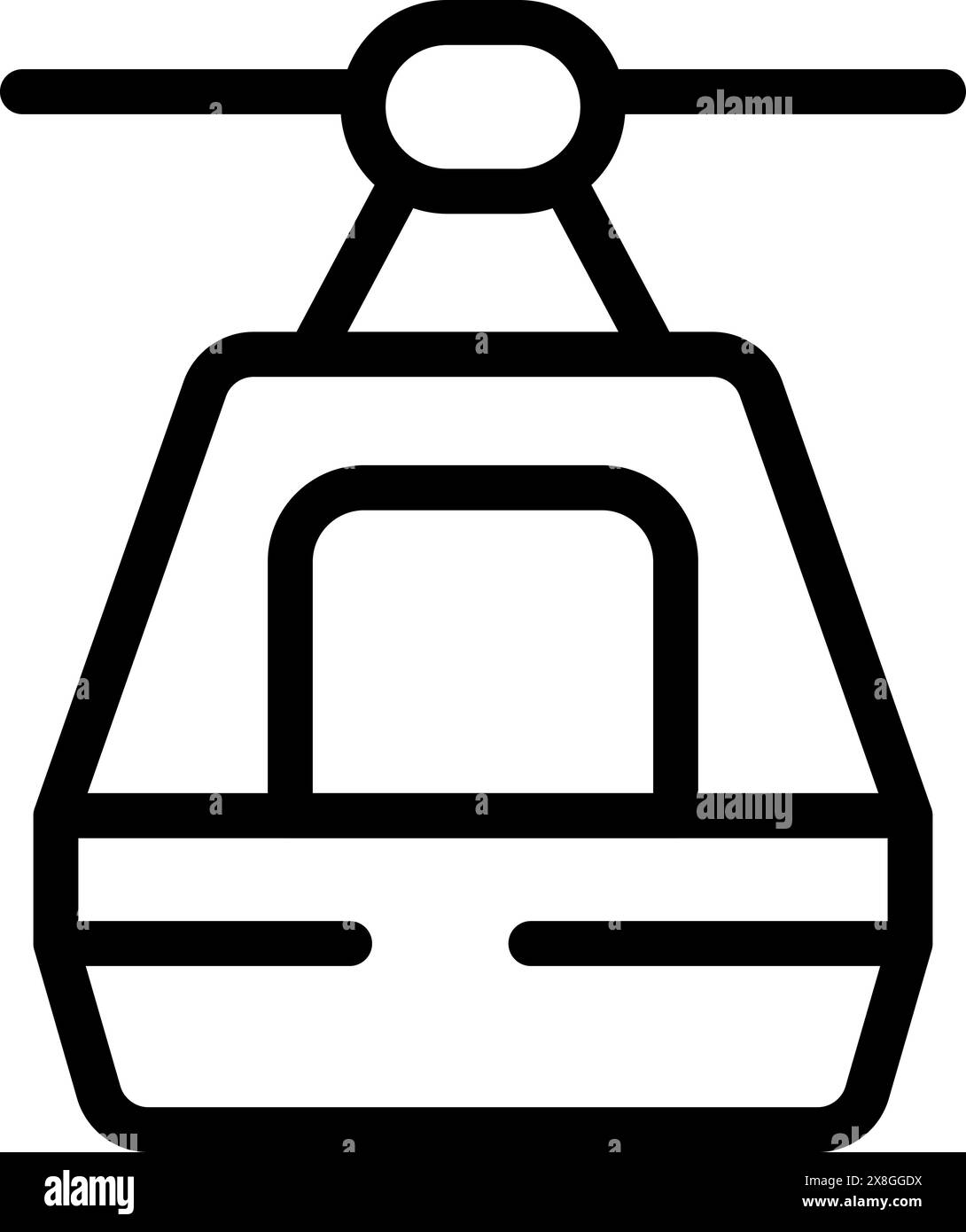 Vector illustration of a simple cable car icon in line art style ...