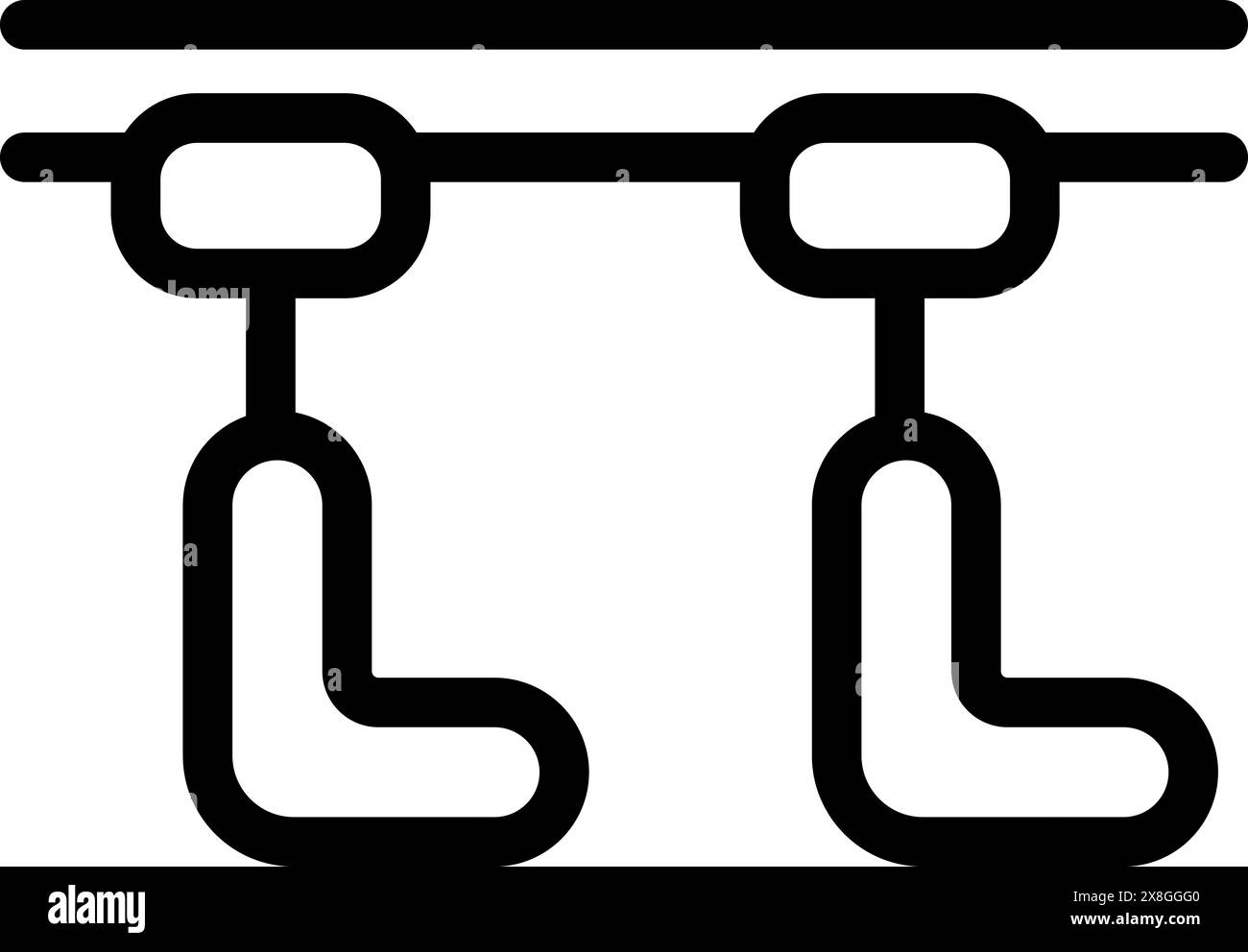 Black icon illustration of gymnastics parallel bars on a white background Stock Vector Image ...