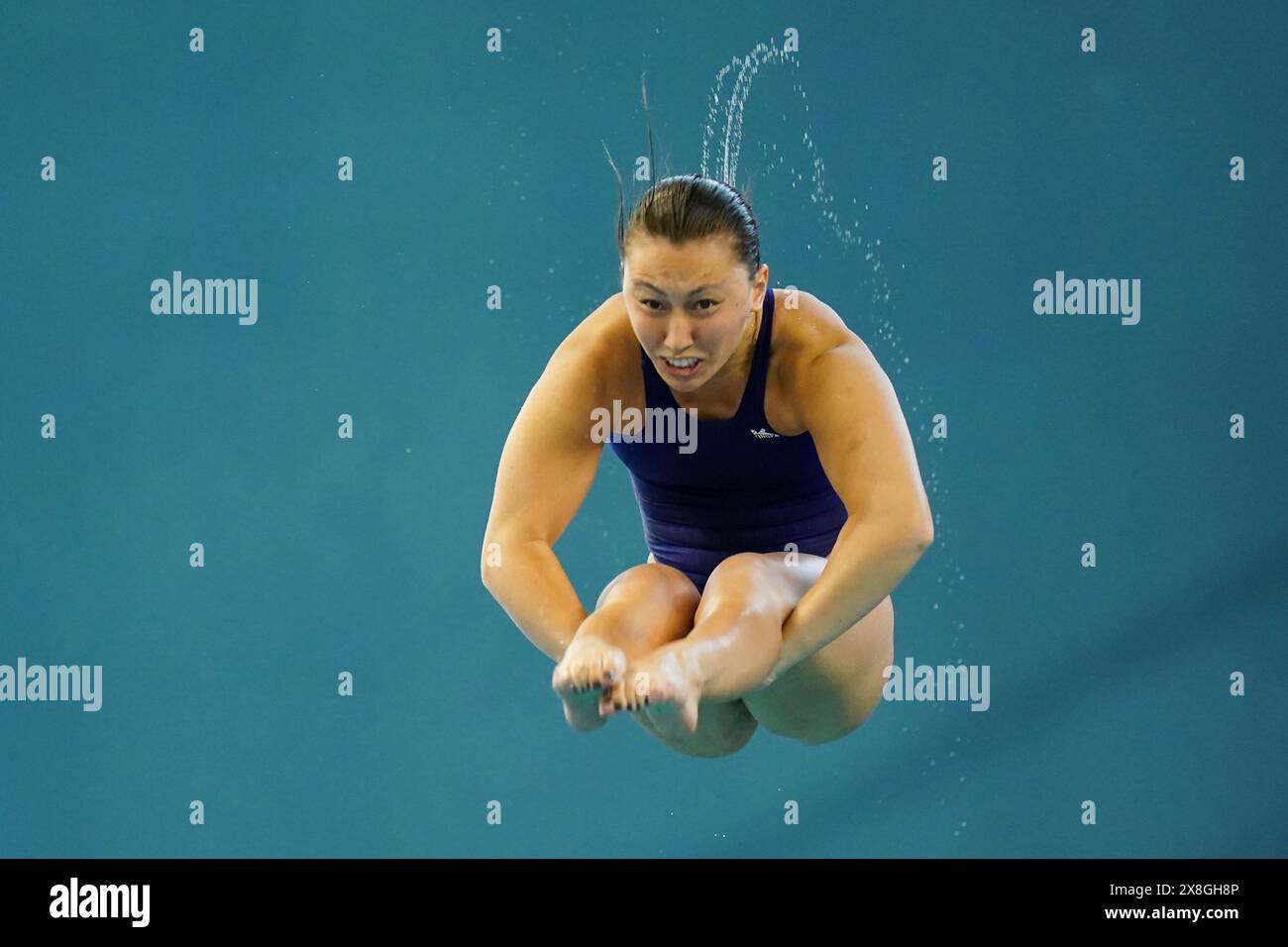 Holly may prasanto in action during the women's 3m springboard final on ...
