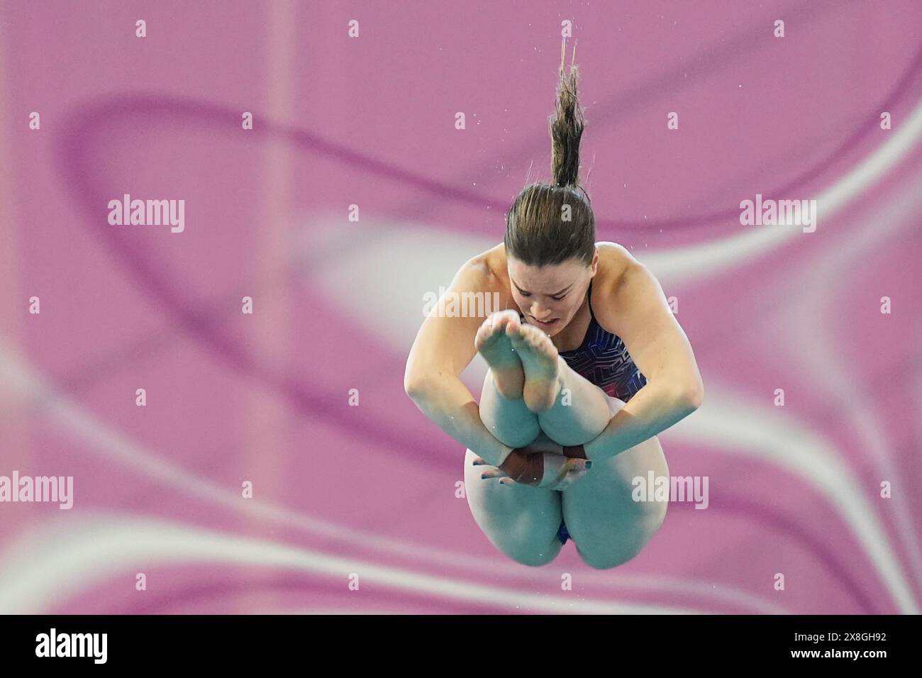 Amy Rollinson in action during the Women's 3M springboard final on day ...