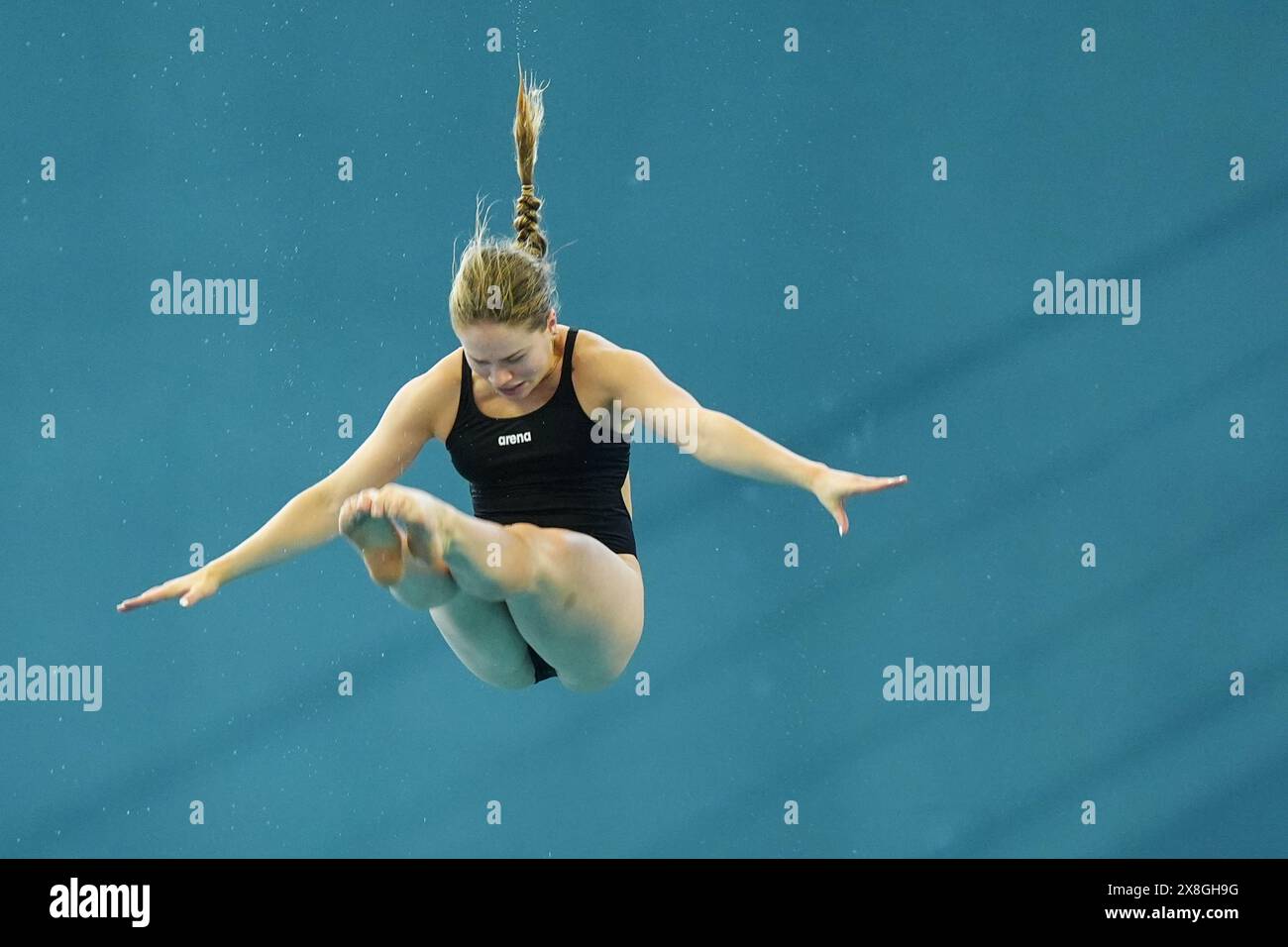 Katie Burton in action during the Women's 3M springboard final on day ...