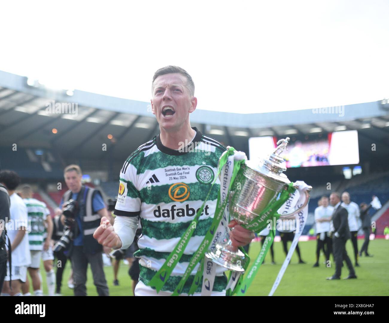 Hampden Park. Glasgow.Scotland, UK. 25th May, 2024. Celtic vs Rangers Scottish Cup Final. Celtic ...