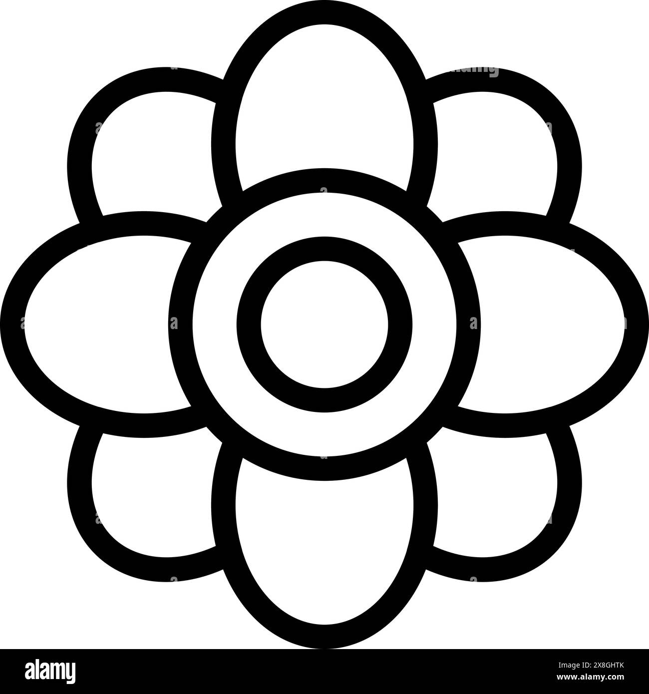 Simplistic line drawing of a flower in black and white, ideal for ...