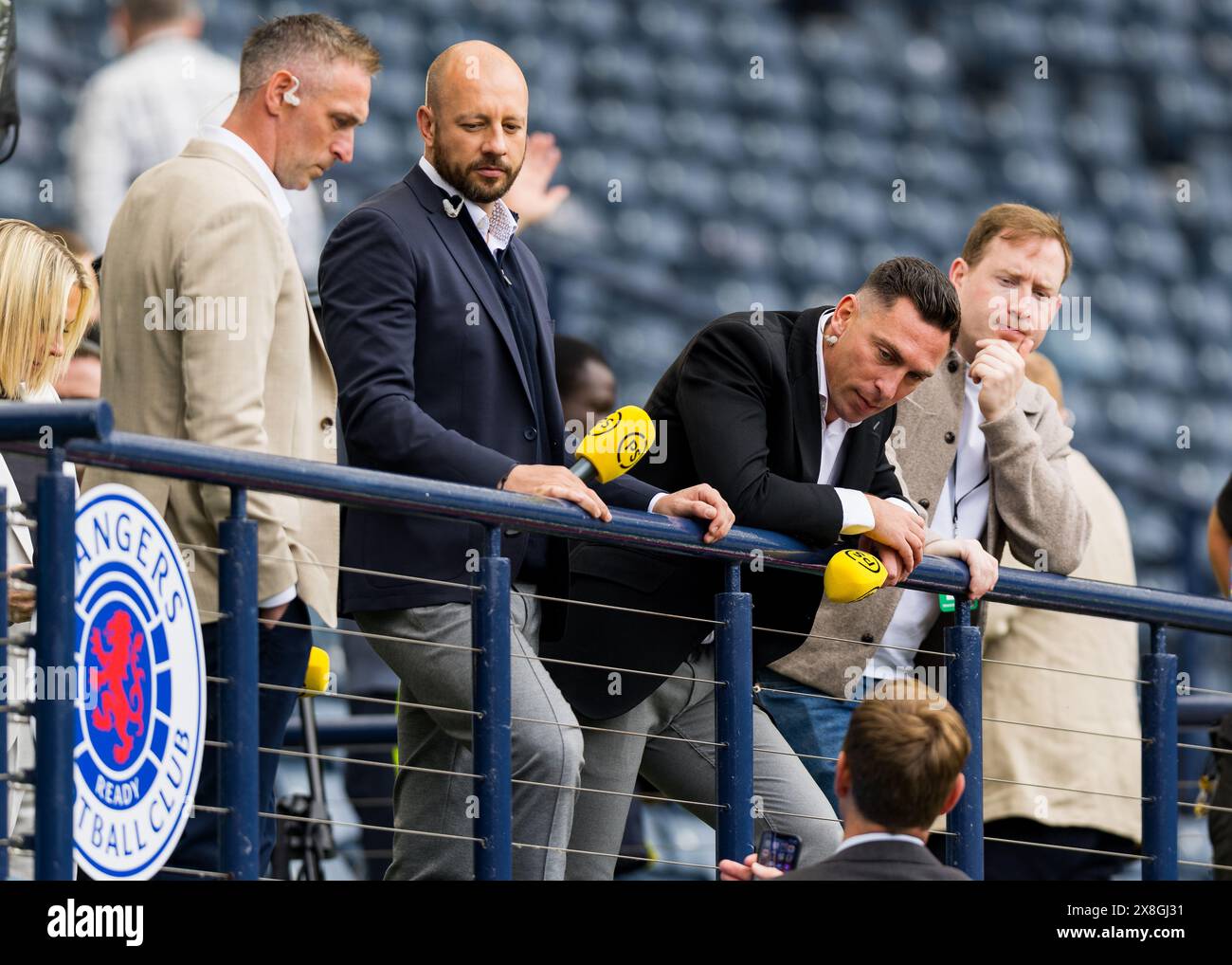 Glasgow, Scotland. 25 May 2024. Pictured Left to Right: Ex-Rangers goal ...