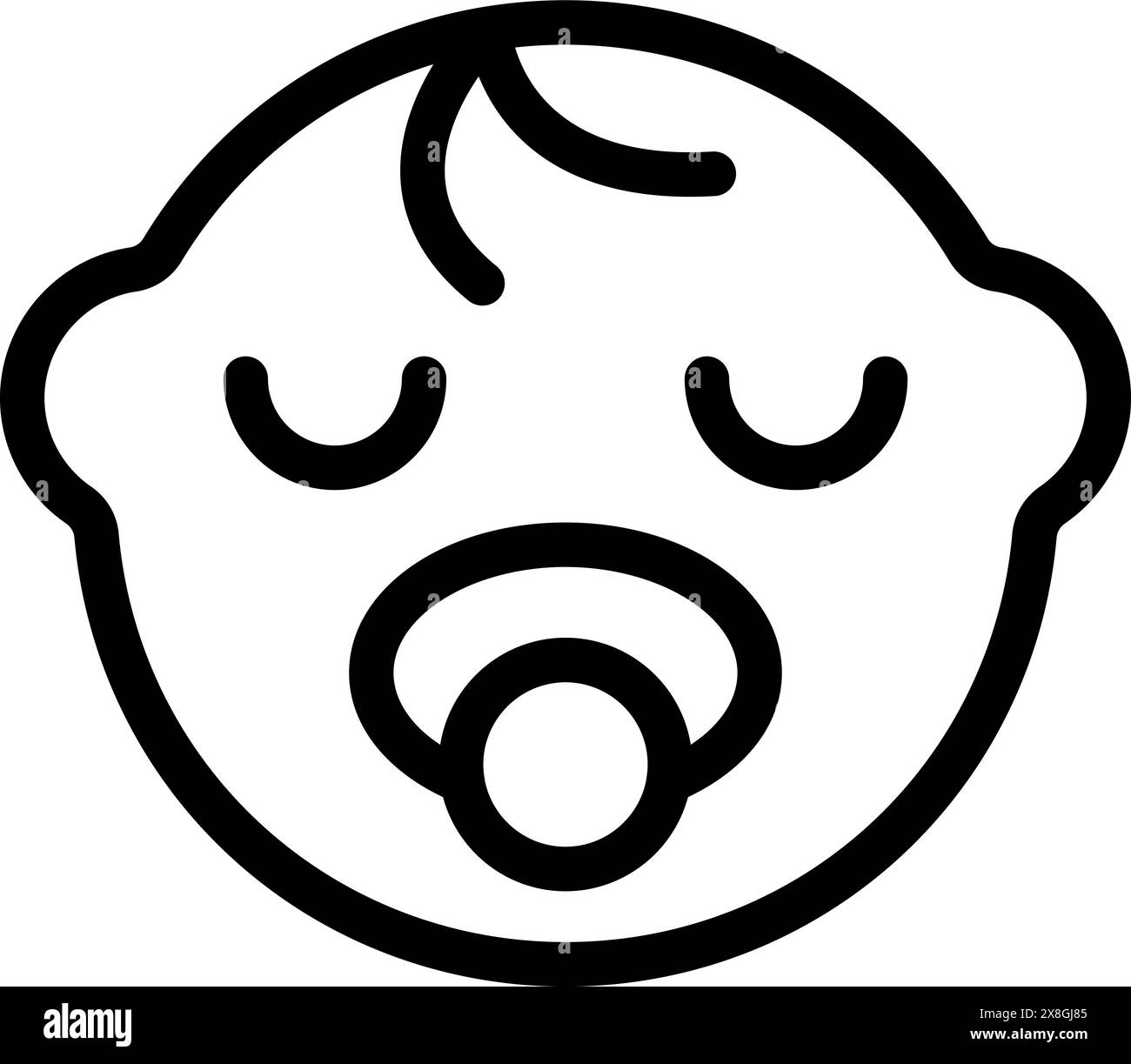 Baby face line icon drawing with pacifier for web, mobile, app user ...