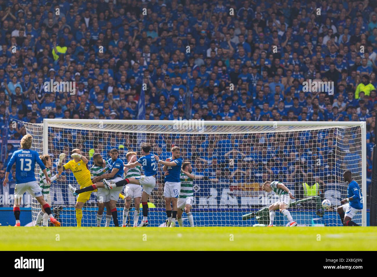 Glasgow, Scotland. 25 May 2024. Rangers have the ball in the net but ...