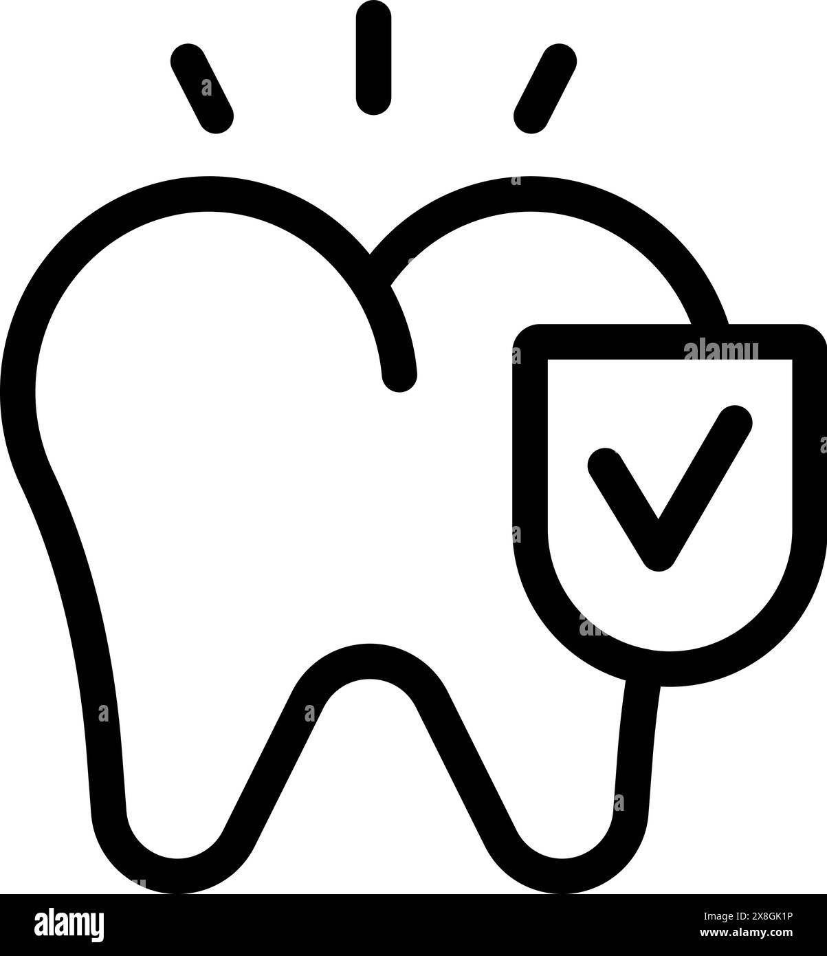 Simple and minimalistic dental icon for healthy tooth protection and ...