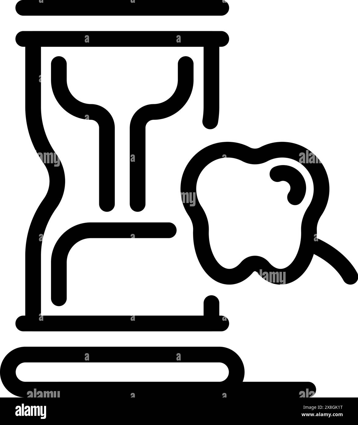 Simple black and white coffee break line icon illustration with mug and ...