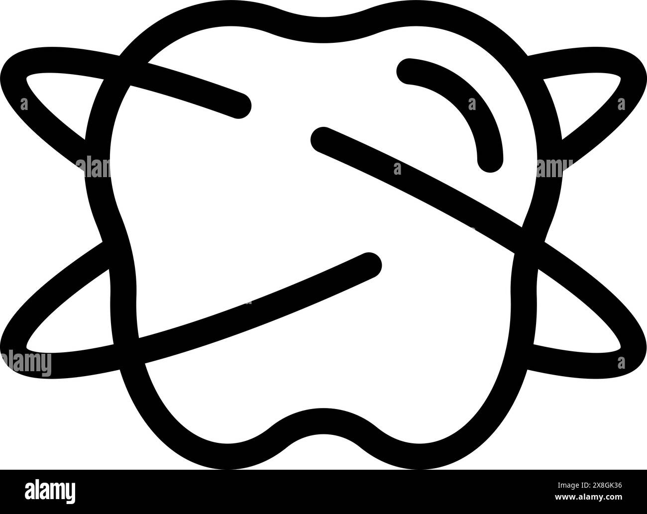 Minimalistic black and white stylized atom icon illustration for ...