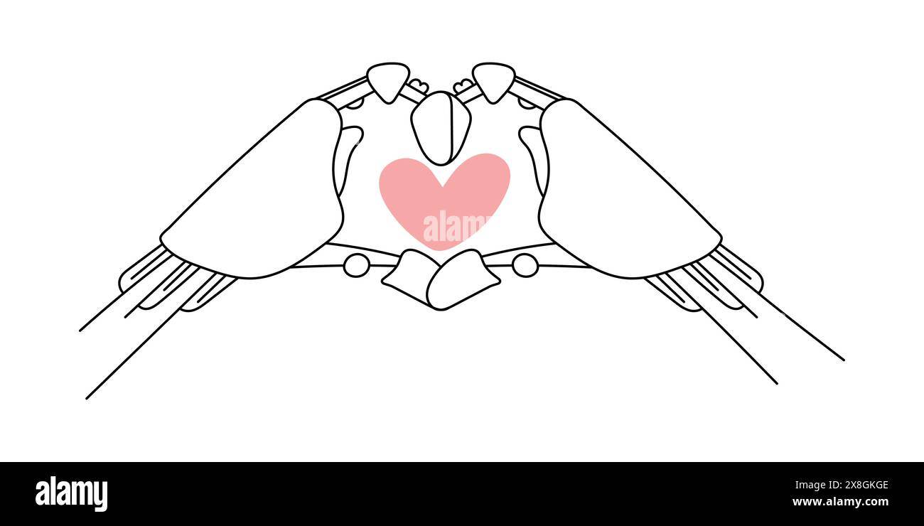 Robot hands in the shape of a heart. Concept of feelings of artificial ...