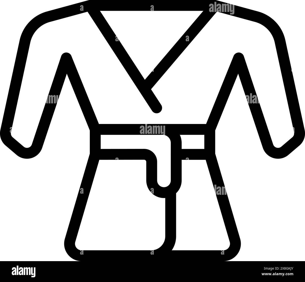 Black and white vector illustration of a karate gi, perfect for martial ...