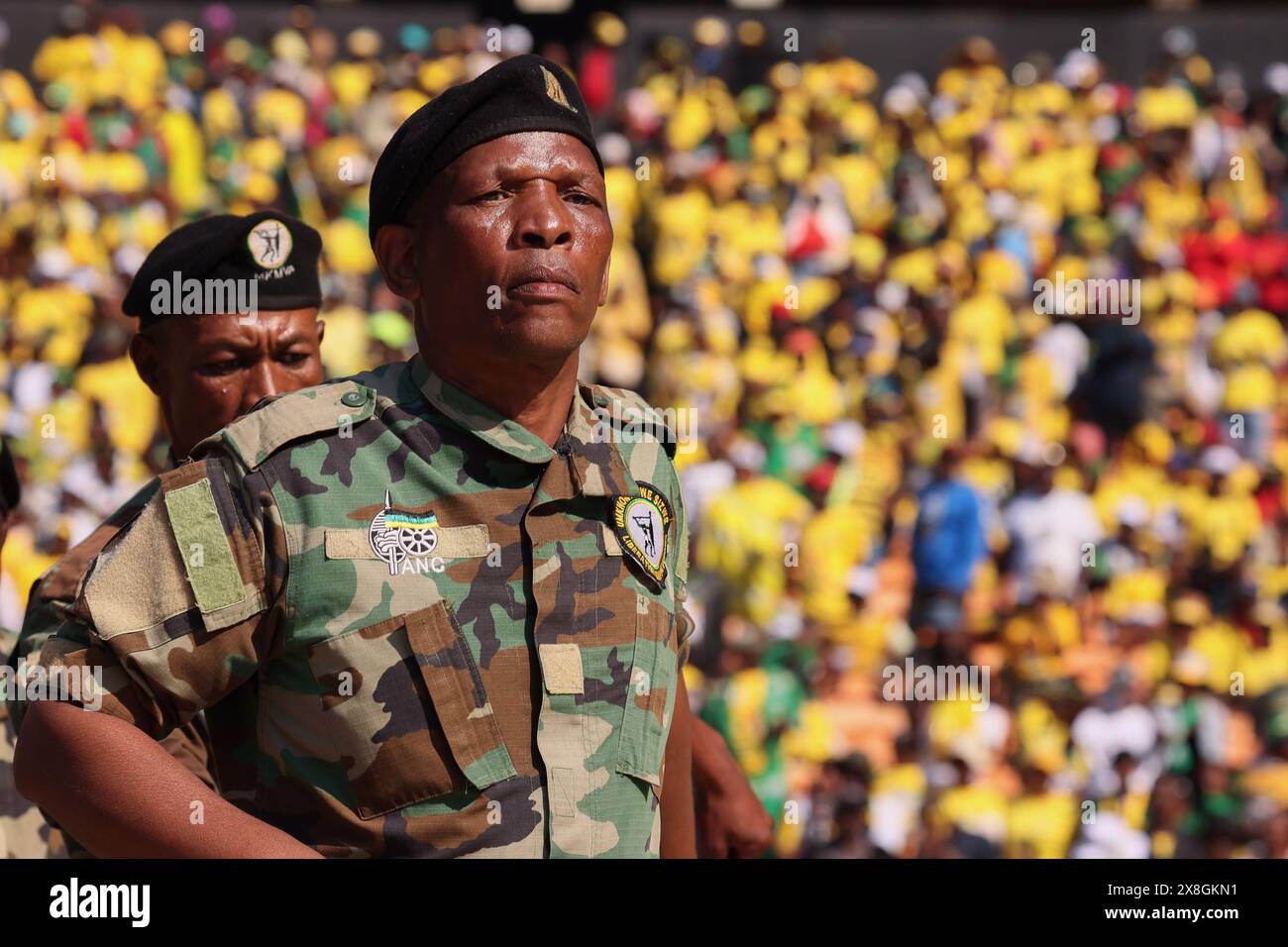 Members of the South African Defense Force march during the final ...