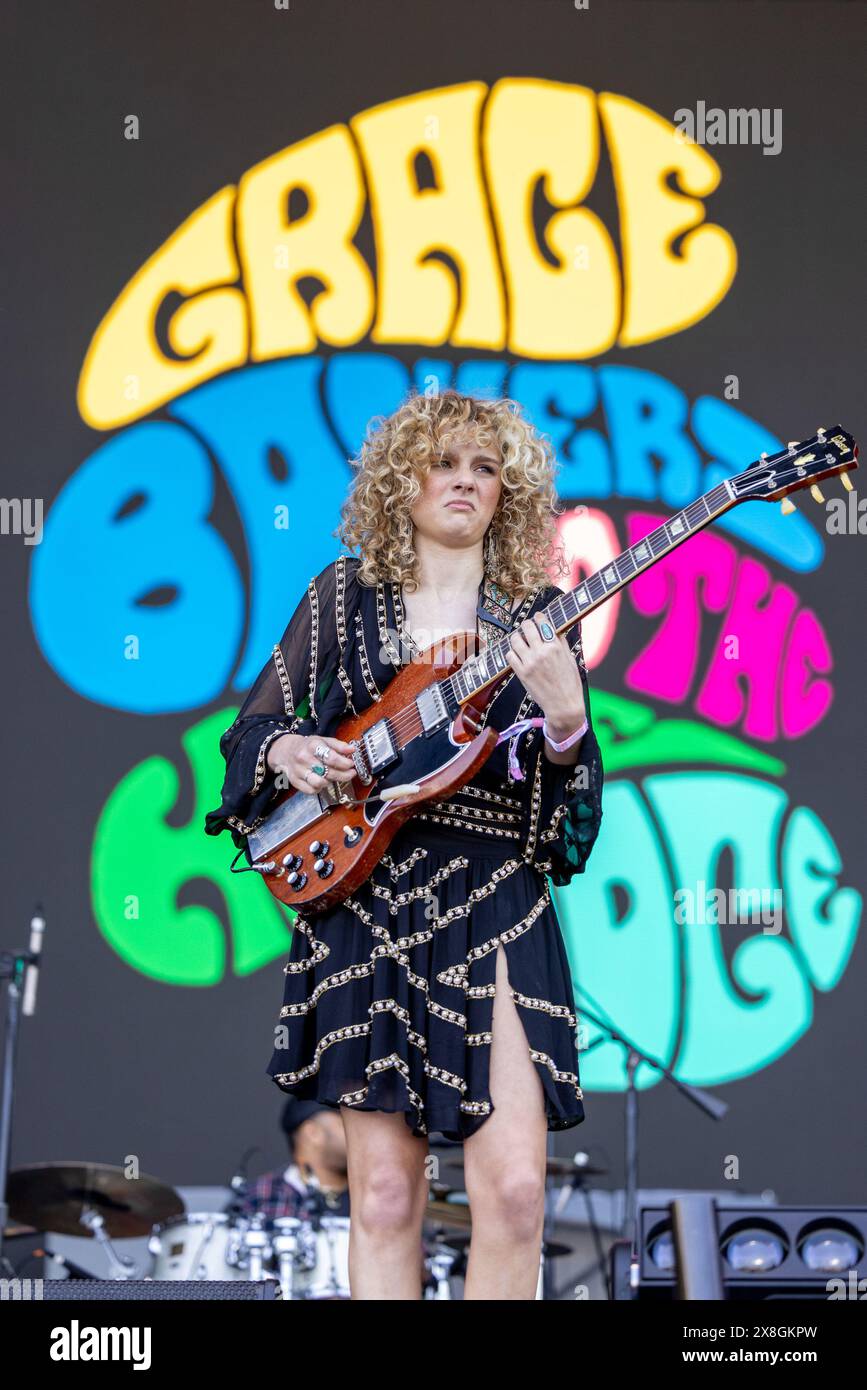 Napa, USA. 24th May, 2024. Musician Grace Bowers during the BottleRock ...