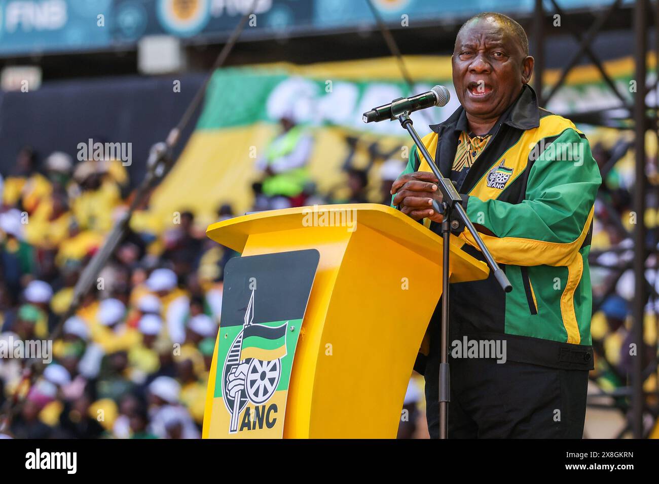 President Cyril Ramaphosa speaks during the final African National ...