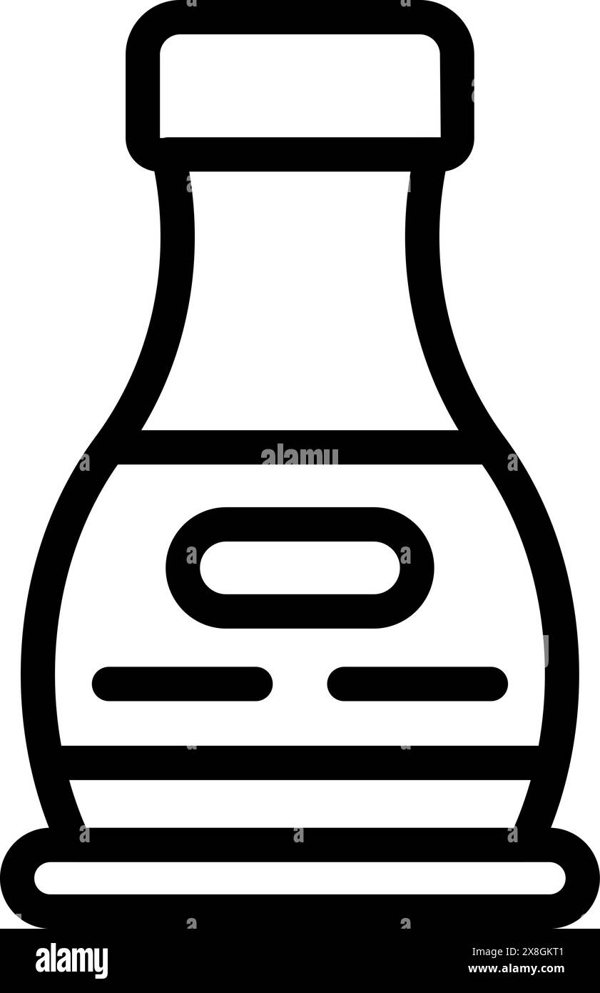Black and white vector line art of a condiment bottle, perfect for menu ...
