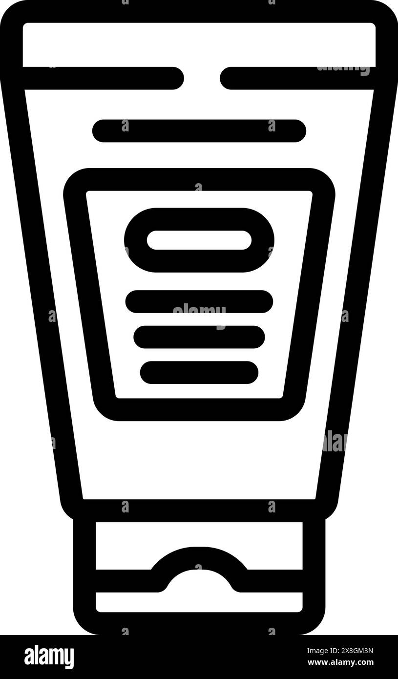 Vector illustration of a linear icon depicting a skincare or cosmetic ...
