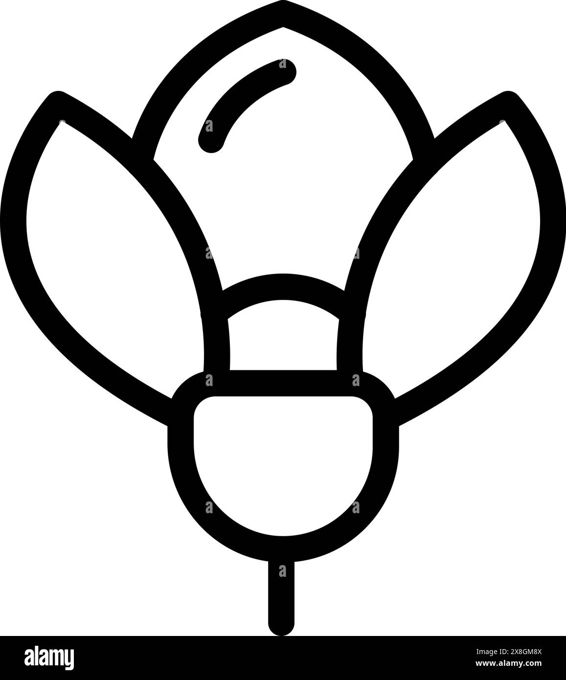 Minimalist line art of a crocus flower icon on a white background Stock ...