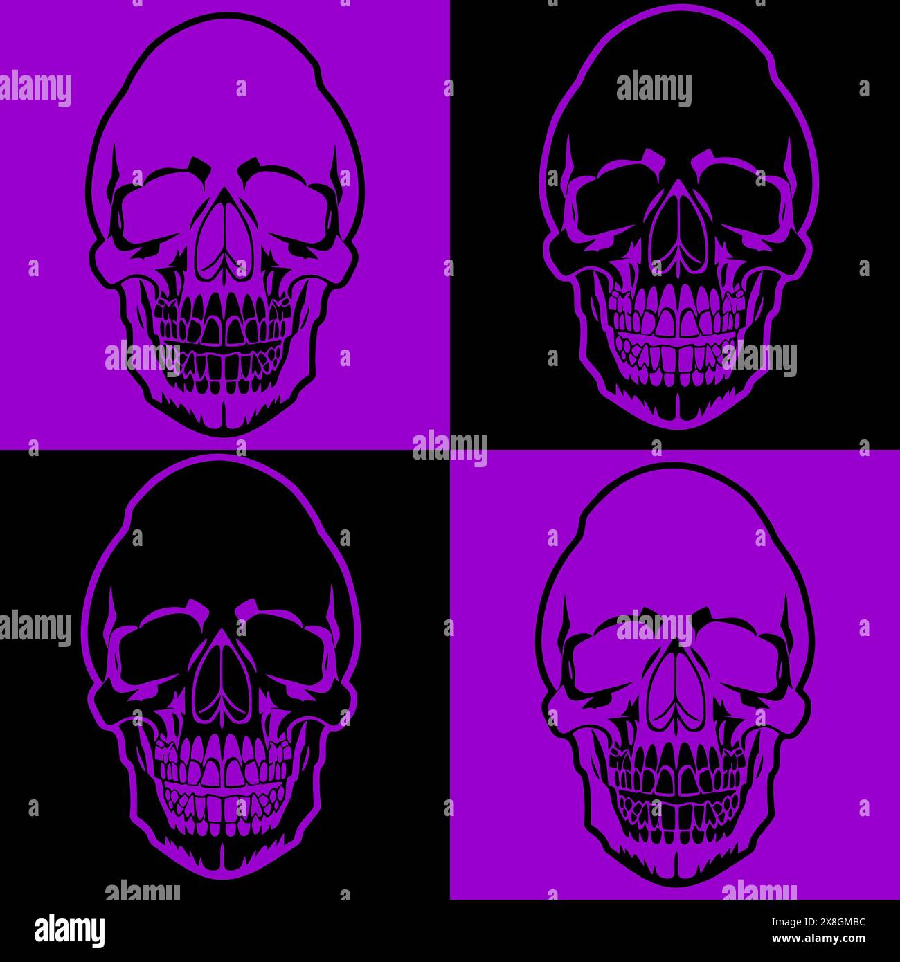 simple black and purple seamless symmetrical tile pattern of human ...
