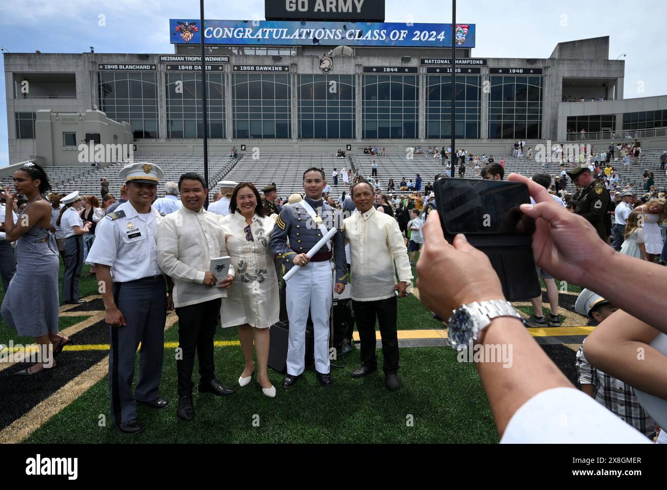 New York, USA. 25th May, 2024. Newly commissioned Second Lieutenant of ...