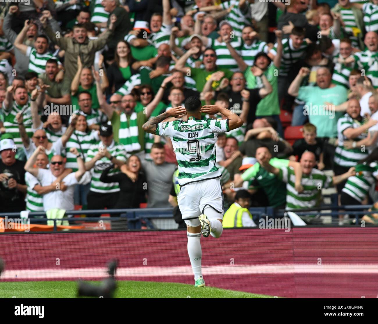 Hampden Park. Glasgow.Scotland, UK. 25th May, 2024. Celtic vs Rangers Scottish Cup Final. Adam ...