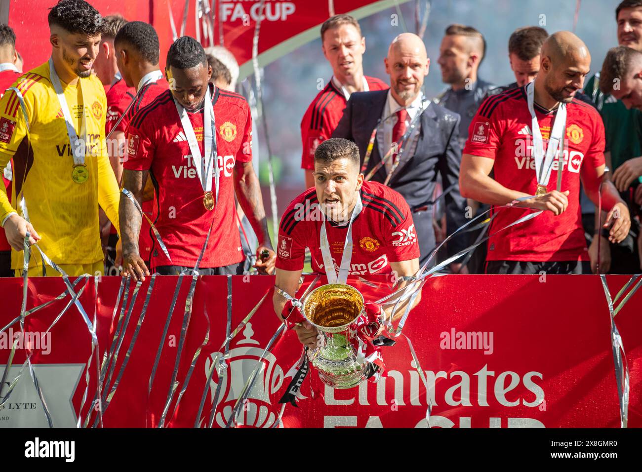 Manchester United players celebrations during the FA Cup Final between ...