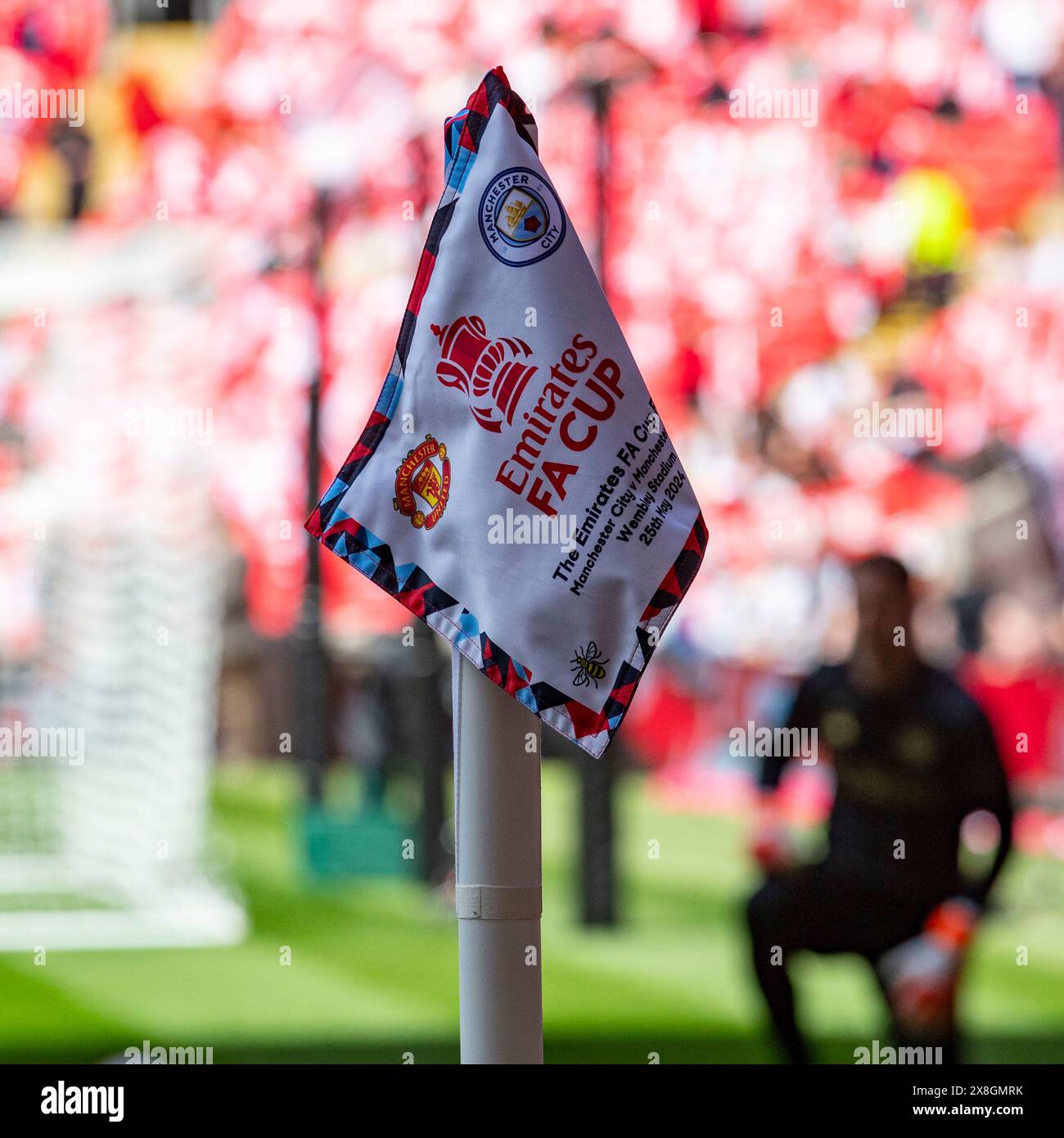 Wembley Stadium corner flag during the FA Cup Final between Manchester ...