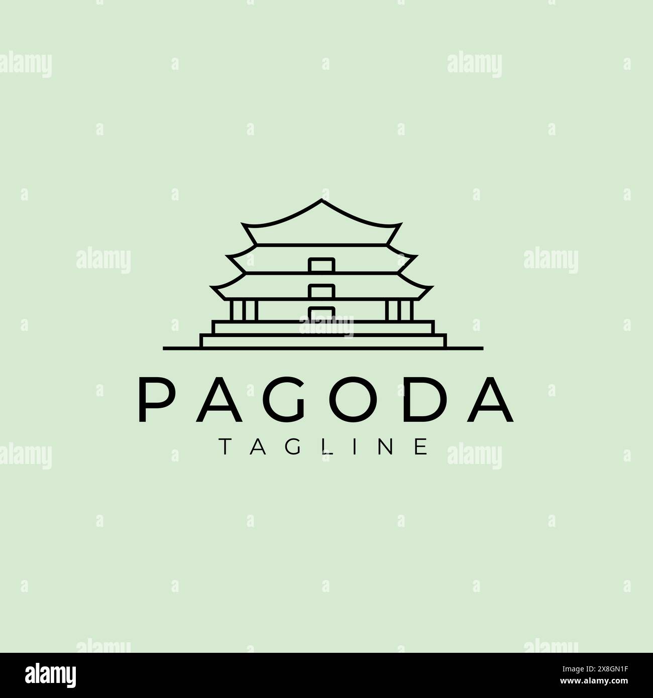 pagoda logo temple vector line art japanese illustration design Stock ... pagoda logo temple vector line art japanese illustration design Stock ...