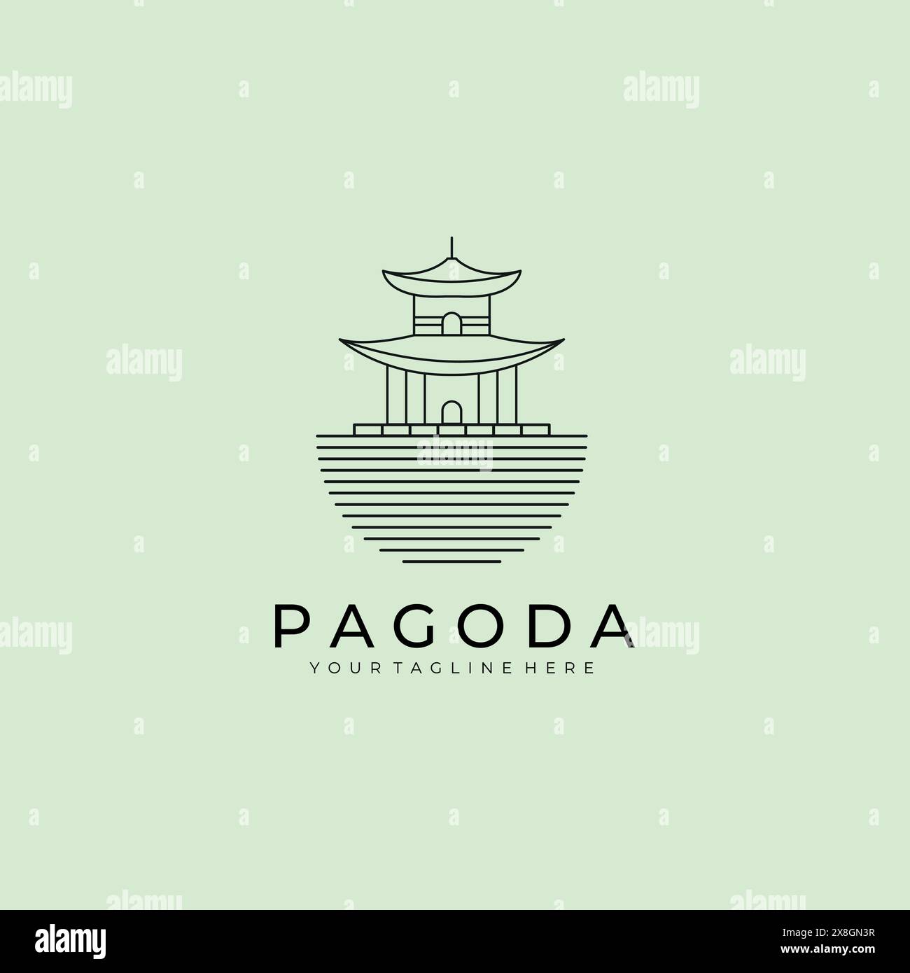 Pagoda japan temple logo icon design template vector illustration Stock ...