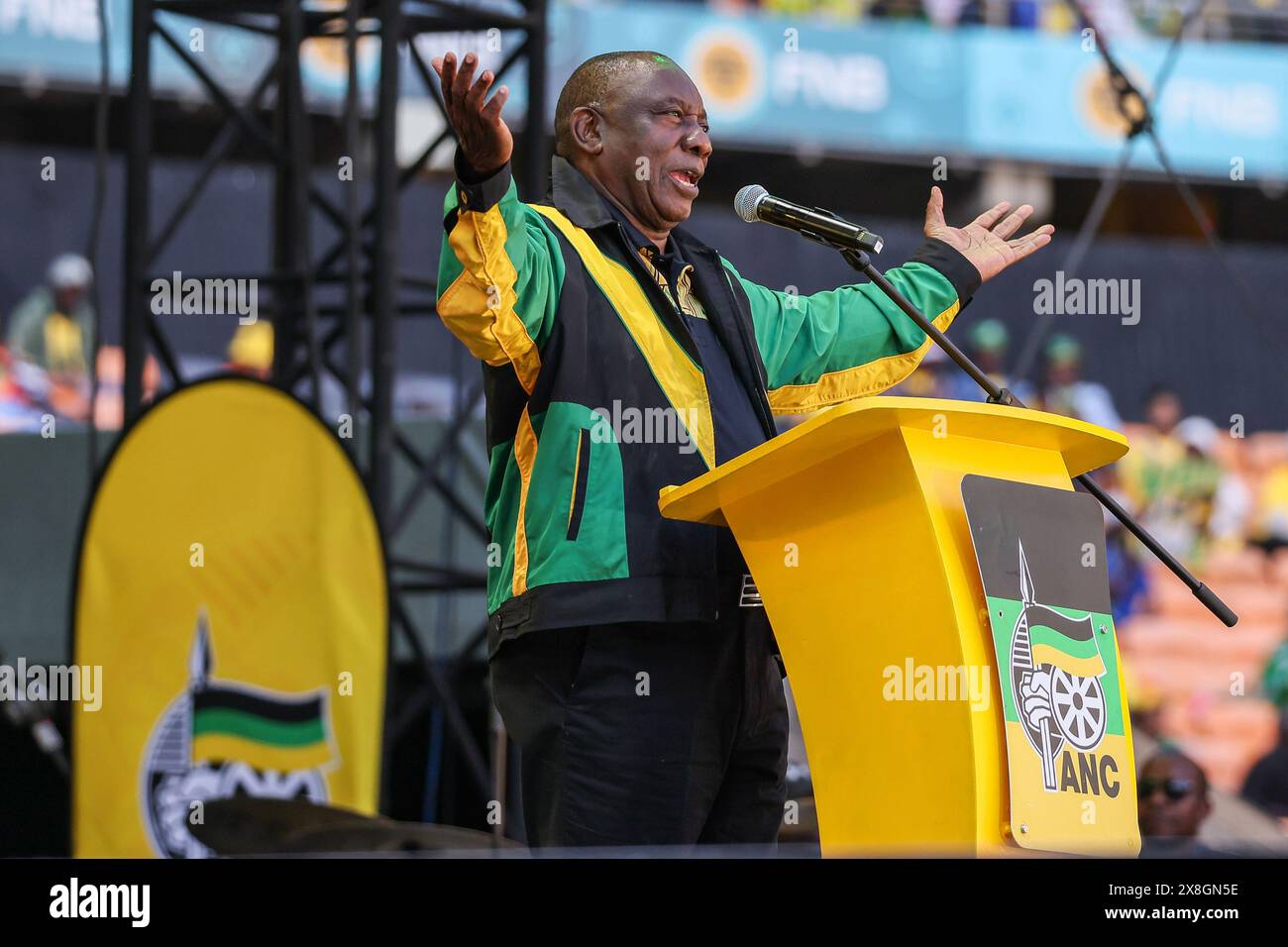President Cyril Ramaphosa speaks during the final African National ...