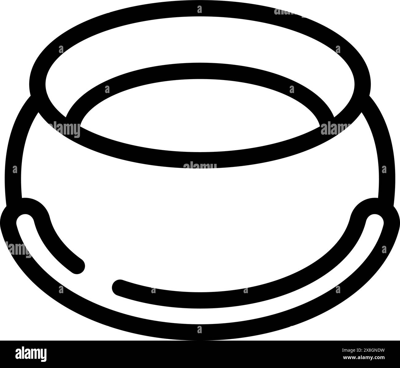 Simple and elegant minimalist cauldron line icon with black and white ...