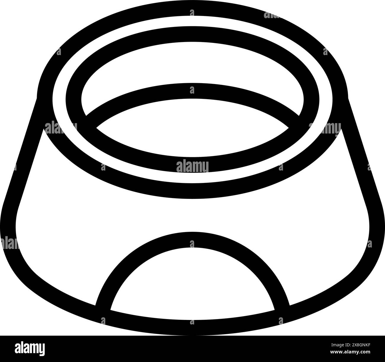 Vector illustration of an empty bowl in a simple line art style Stock ...