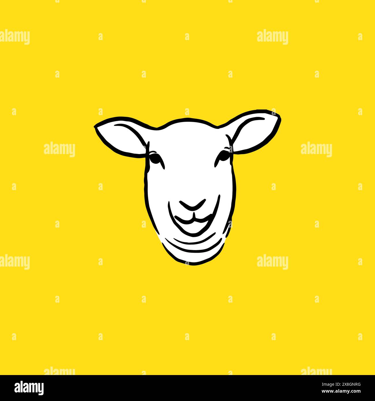 Vintage Sheep Head. Sketh and Drawing Style - Vector. Eid al-Adha ...
