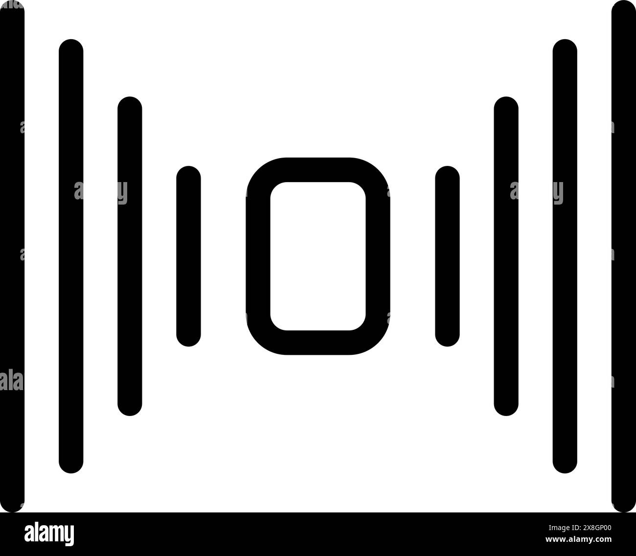 Simple highcontrast icon depicting a sound wave, ideal for multimedia ...