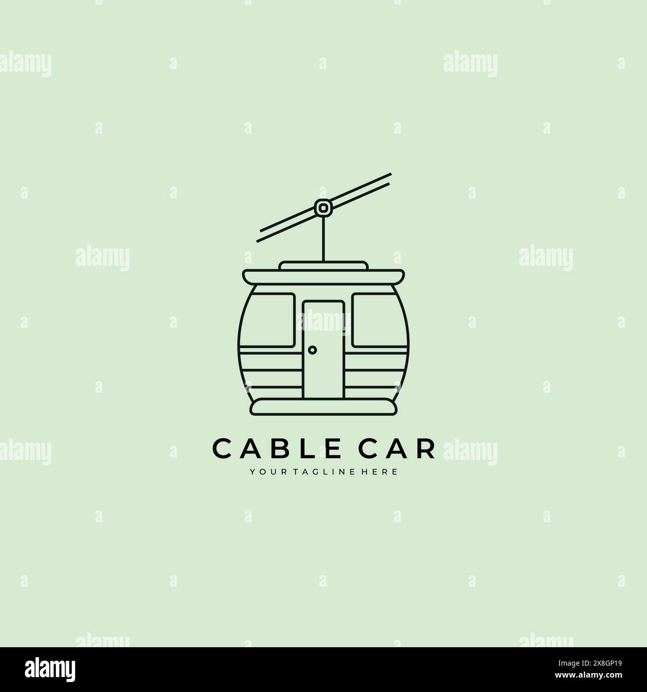 Cable car logo line art minimalist illustration simple icon vector ...