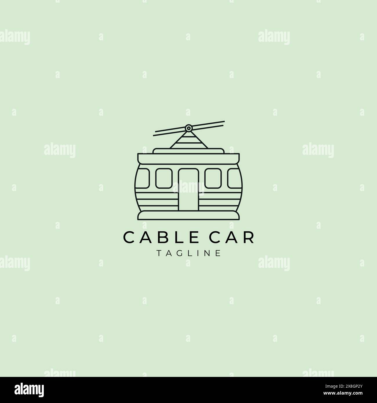 Cable Car Outline Icon Linear Style Sign For Mobile Concept And Web Design Funicular Simple