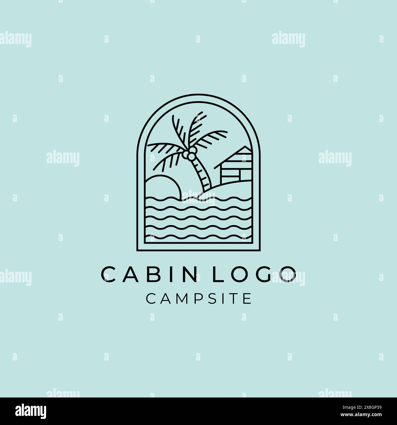 cottage or cabin line art simple minimalist vector logo illustration ...