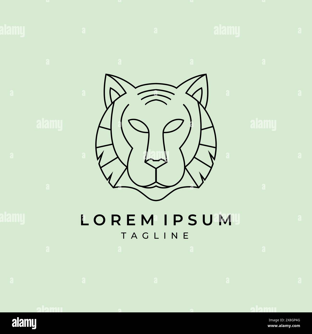 tiger head logo line art minimalist vector design, lion face minimalist logo Stock Vector Image ...