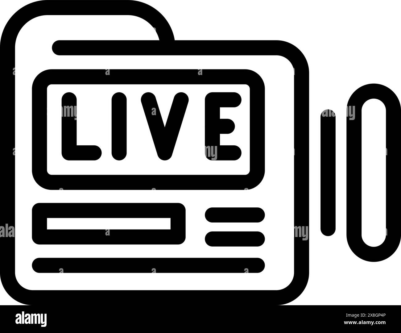 Vector graphic of a camera with the word 'live' on it, symbolizing live ...
