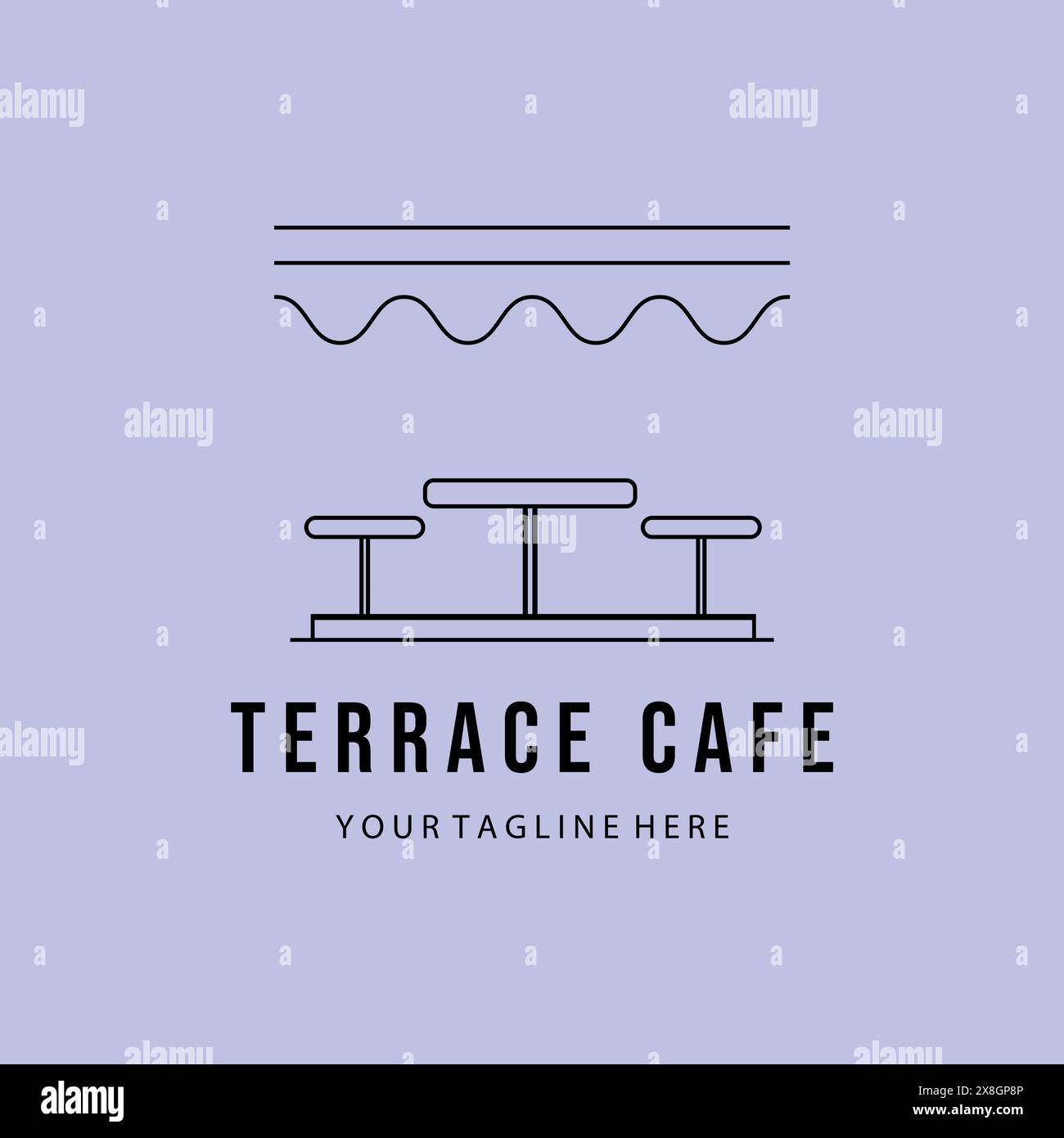 Terrace, street cafe logo vector illustration design graphic ...