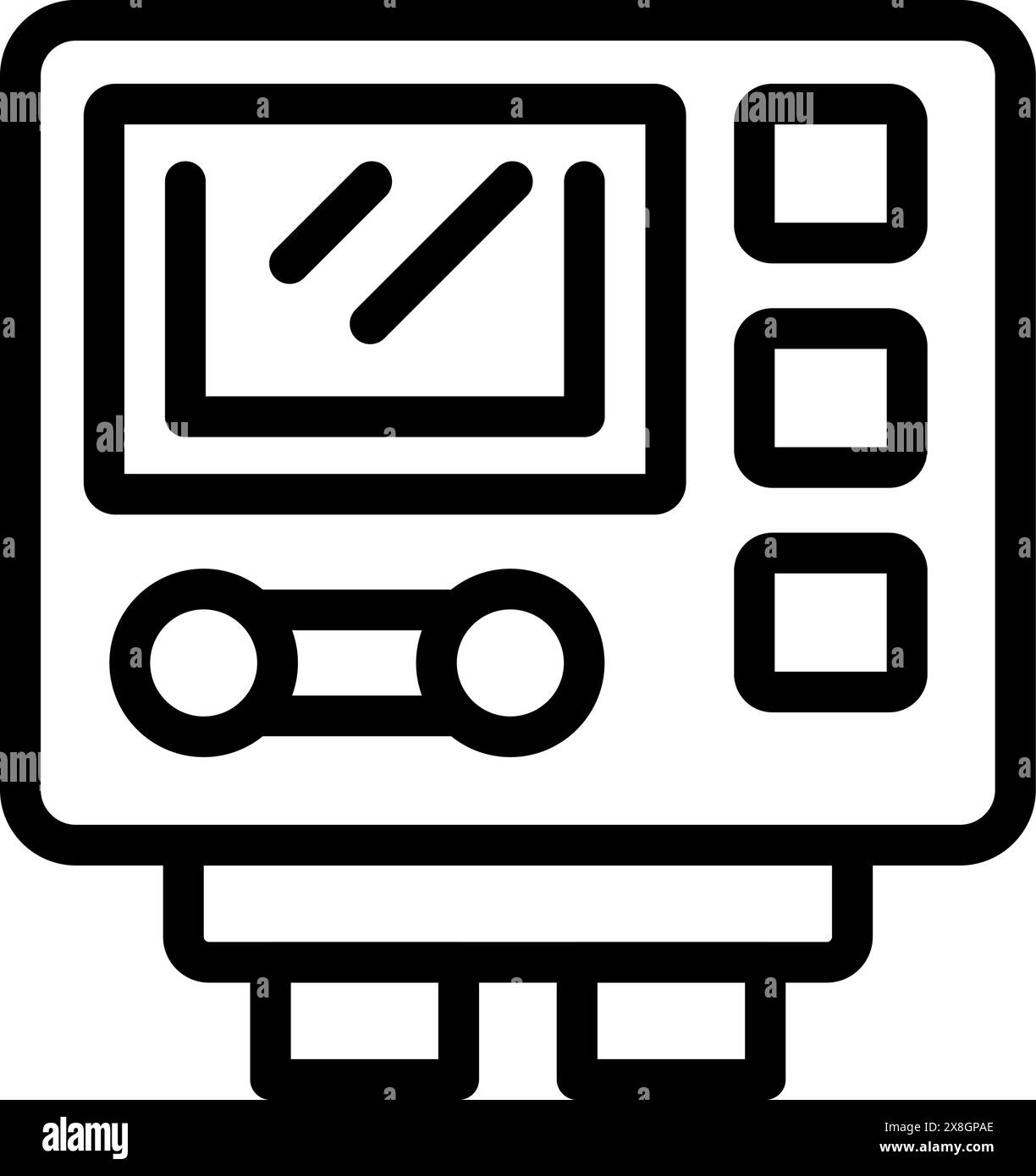 Digital multimeter icon illustration in black and white. Vector graphic ...
