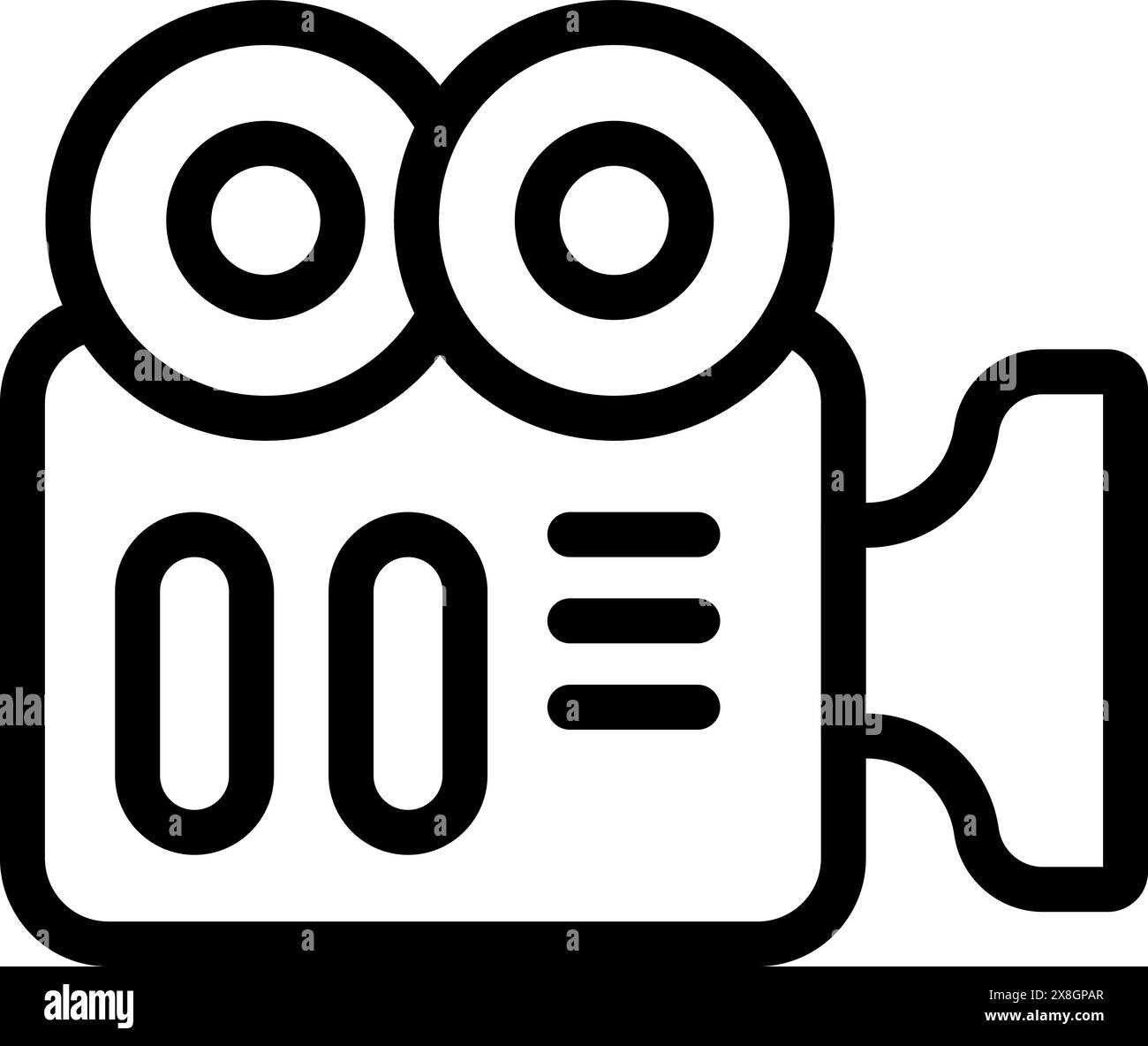 Minimalist vintage camera icon illustration in black and white, perfect ...