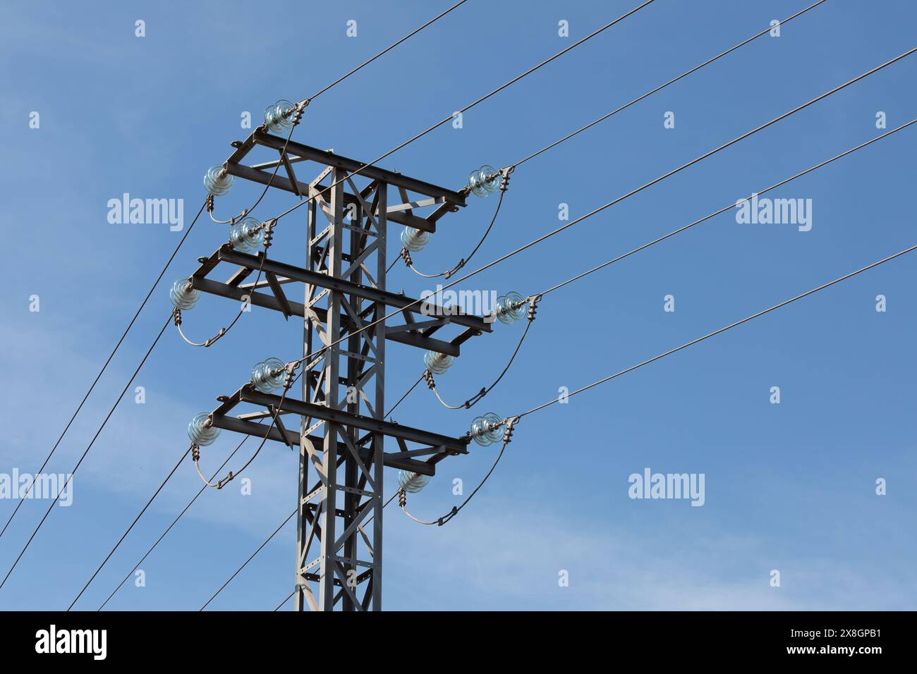 High Voltage Electricity Pole in Urban Setting - Power Distribution ...