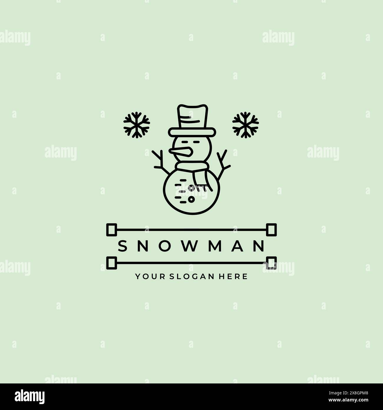 snowman line art minimalist logo vector design Stock Vector Image & Art ...