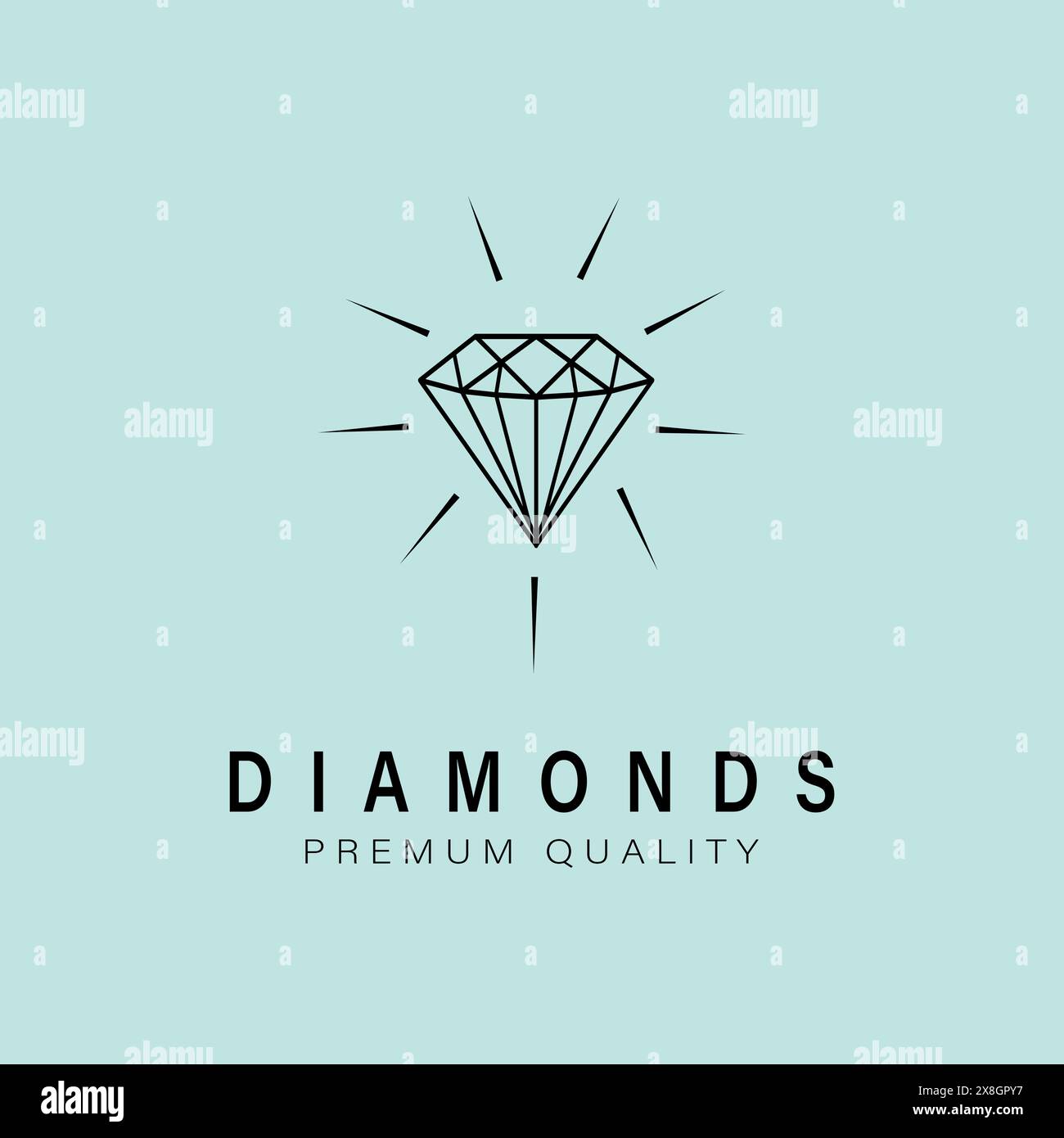 diamonds line art minimalist logo vector design Stock Vector Image ...