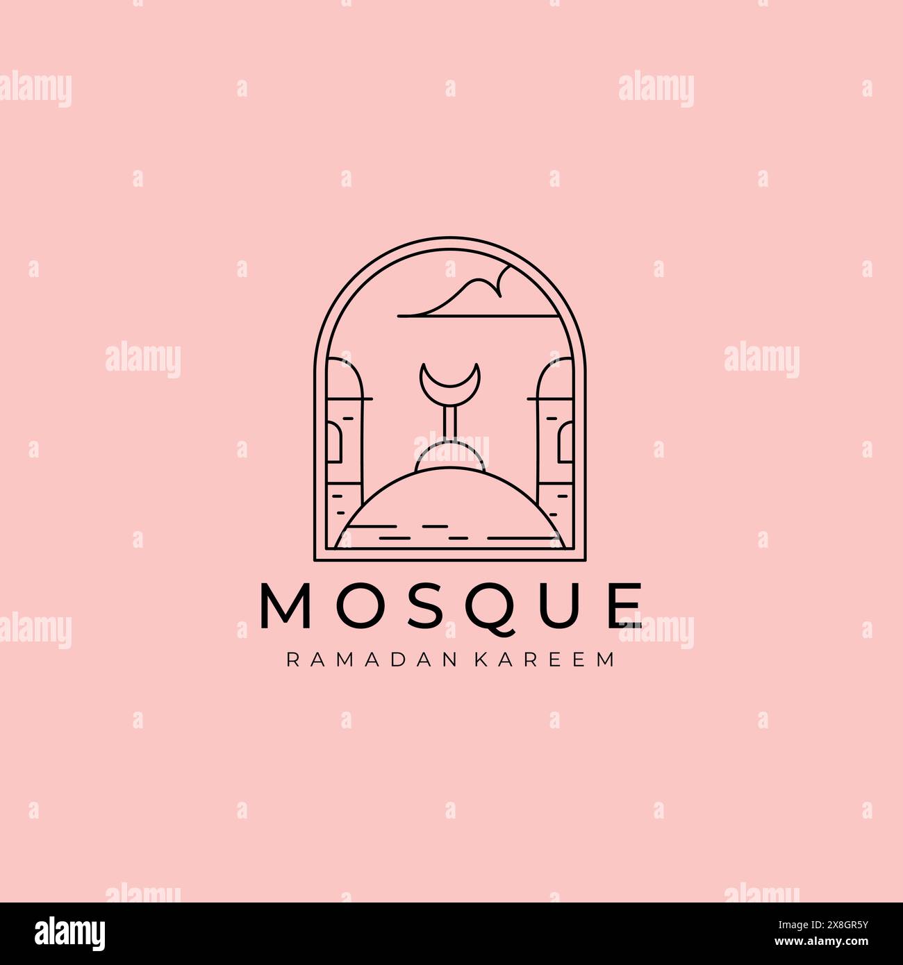 al aqsa mosque minimal logo vector symbol illustration design, al-isra ...
